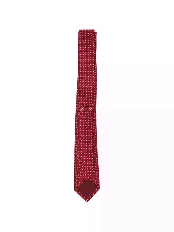 TOM FORD Silk Jacquard Clover Tie - Red