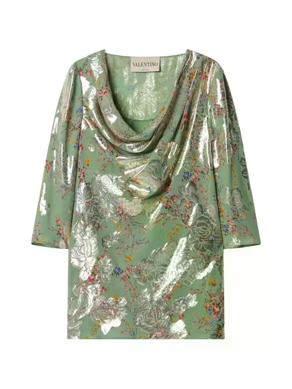 Valentino Garavani Floral-print Top - Green