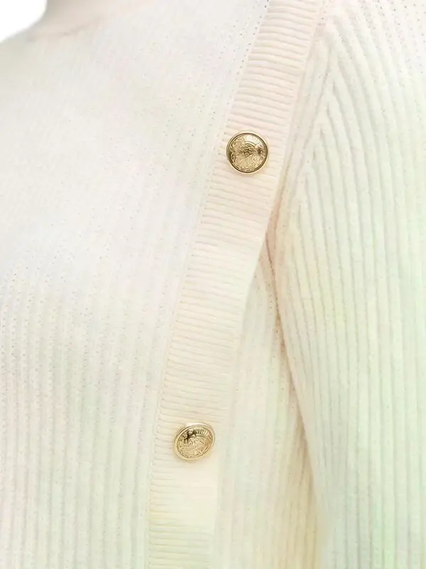MORGAN Button-detail Ribbed-knit Sweater