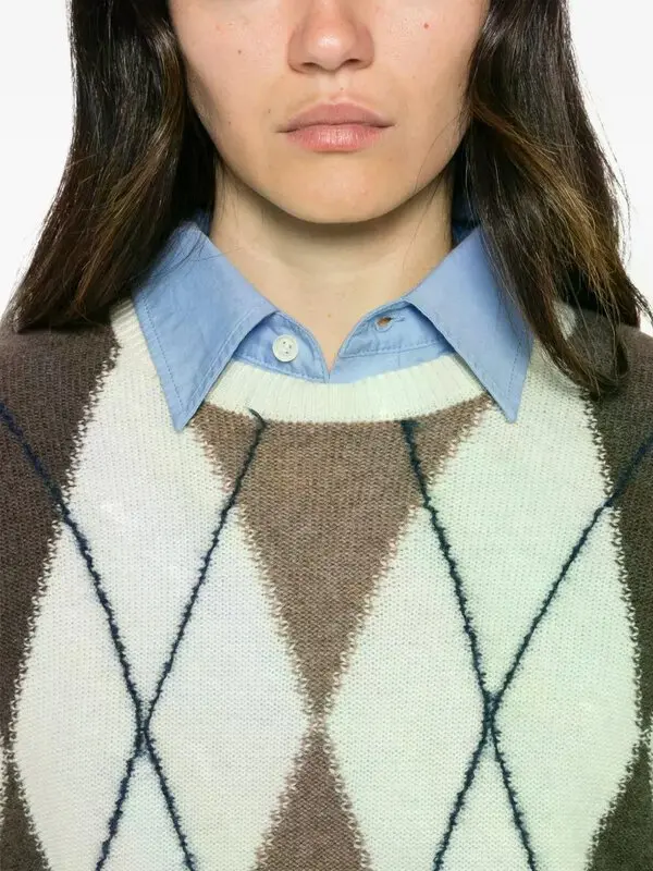 Majestic Filatures Argyle-knit Sweater