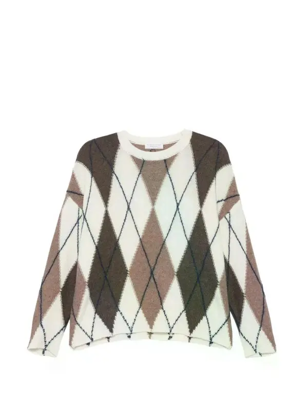 Majestic Filatures Argyle-knit Sweater - Neutrals