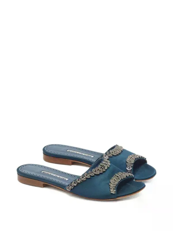 Manolo Blahnik Martamod Crystal-embellished Slides