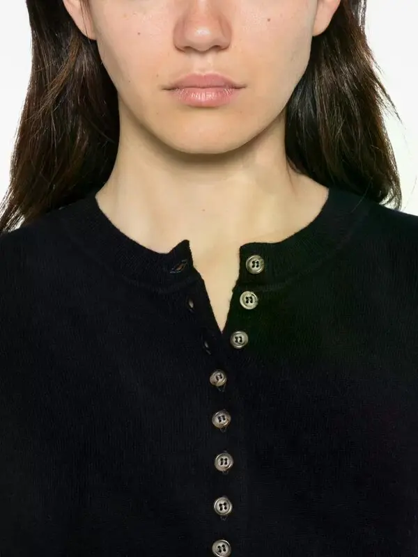 Alpha Studio Button-up Crew-neck Sweater
