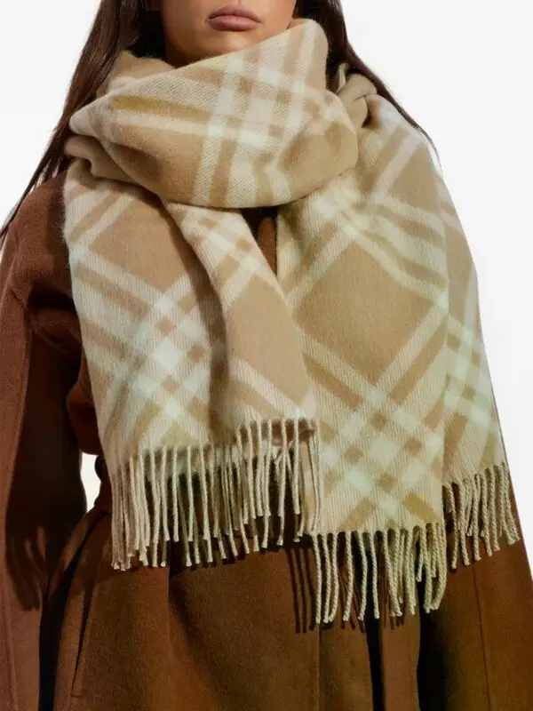 Burberry Check Alpaca-wool Scarf