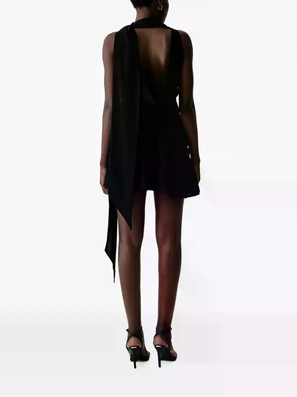 NEVER FULLY DRESSED Cowl-neck Ruffled Dress