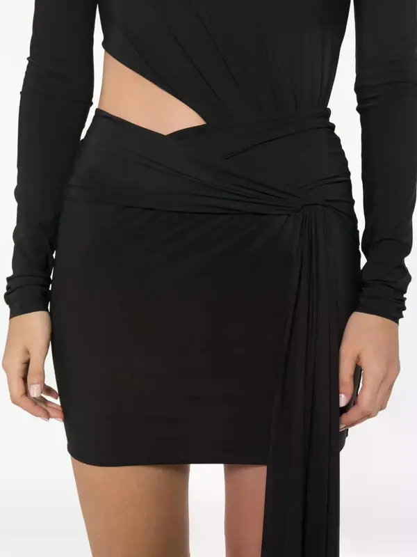 AMAZUIN Cut-out Draped-detail Mini Dress