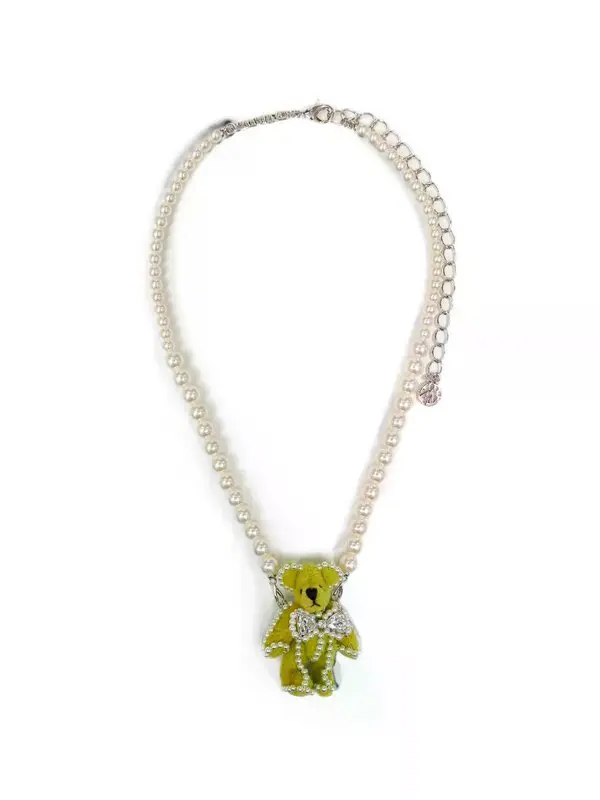 YVMIN Faux-pearl Teddy-bear Necklace