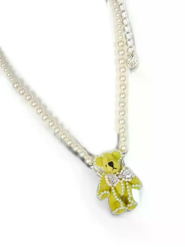 YVMIN Faux-pearl Teddy-bear Necklace