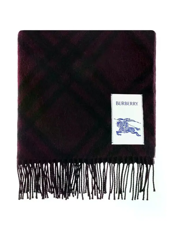 Burberry Check Alpaca-wool Scarf - Red