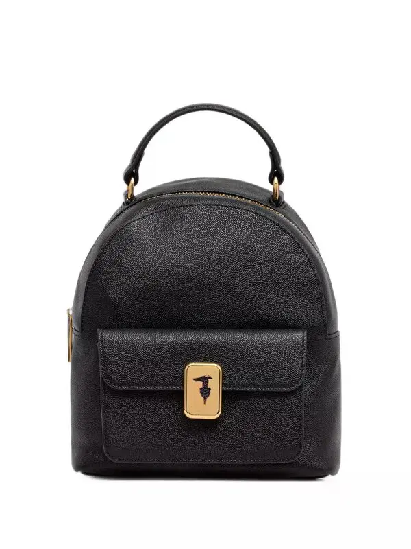 TRUSSARDI Small Cameo Logo-plaque Pebbled-effect Backpack