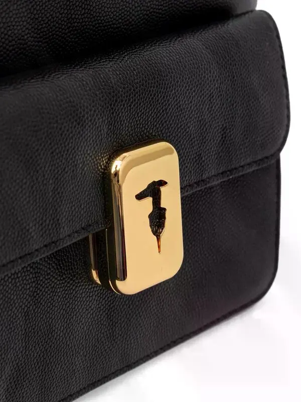 TRUSSARDI Small Cameo Logo-plaque Pebbled-effect Backpack