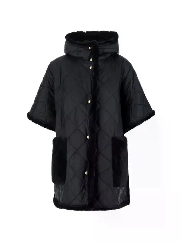 Moncler Reversible Hooded Cape - Black