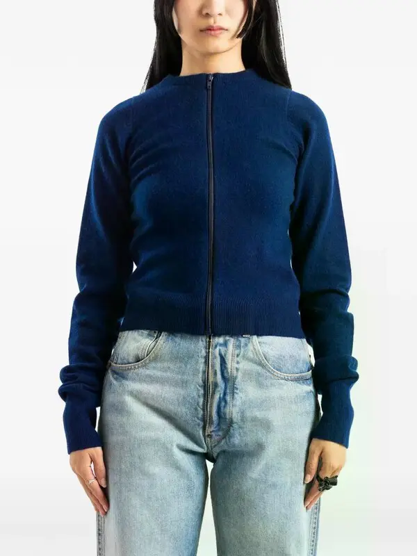 Extreme Cashmere Nª494 Tangerine Zip-up Knit Cardigan