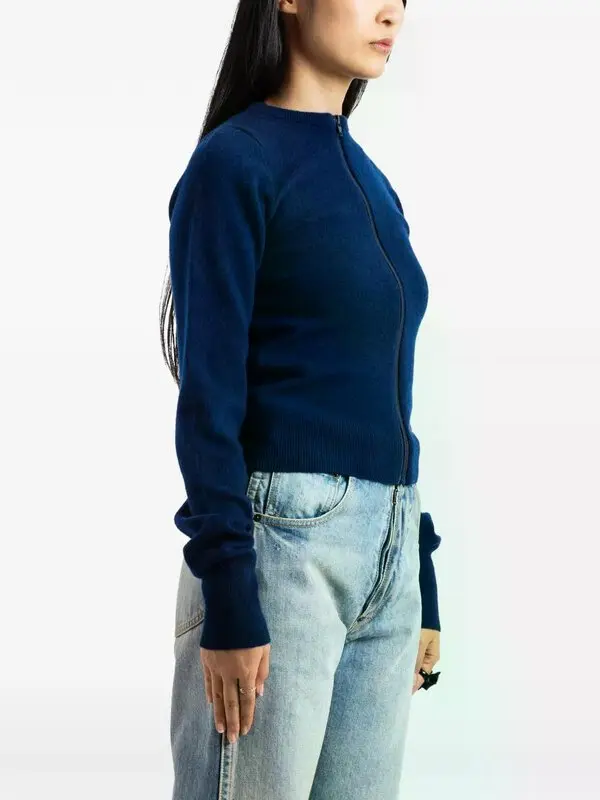 Extreme Cashmere Nª494 Tangerine Zip-up Knit Cardigan