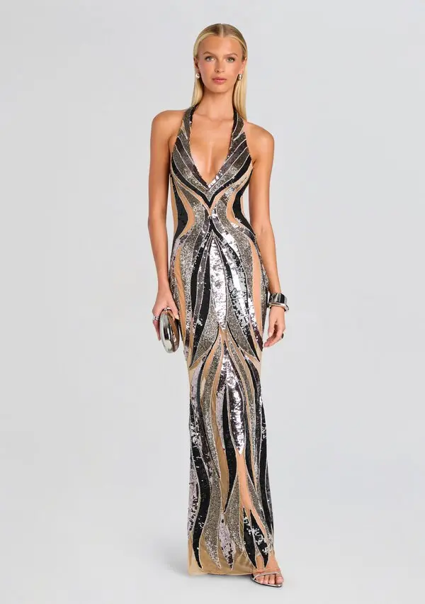 Retrofete Emryn Embellished Dress - Black/nude