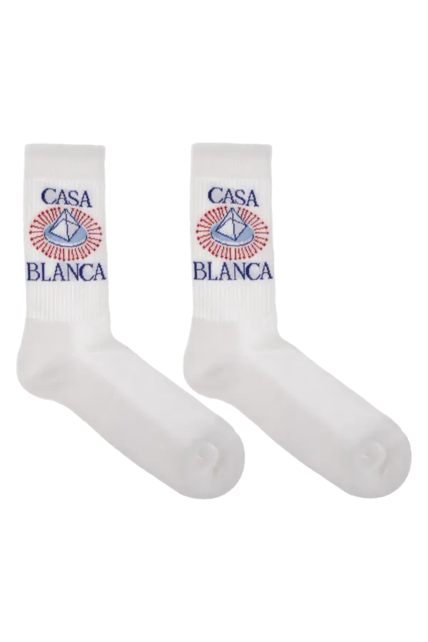Casablanca Cotton Crew Socks With Casa Blanca Logo