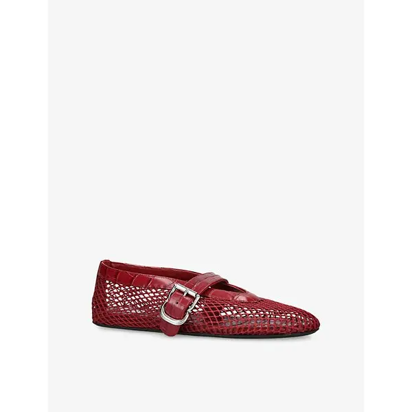 AZZEDINE ALAIA La Ballerine Croc-effect Mesh Ballet Flats