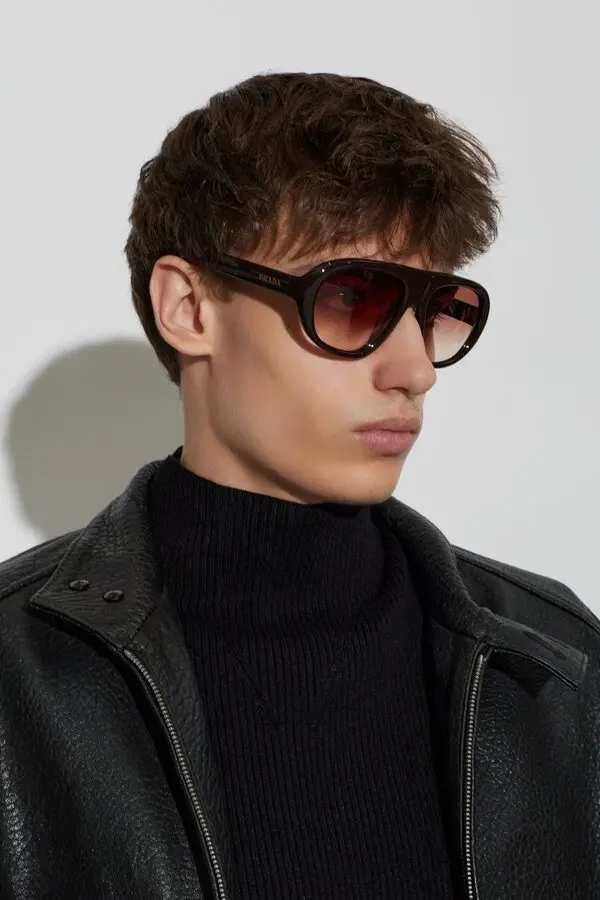 Prada Red ‘c05s’ Oversized Sunglasses - Brown