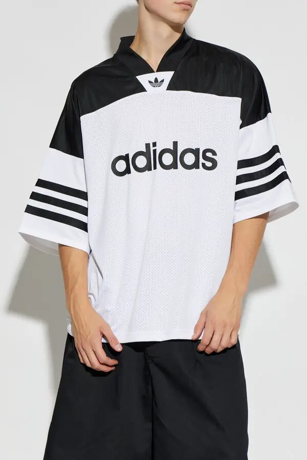 ADIDAS ORIGINALS Oversize Mesh V-neck T-shirt By