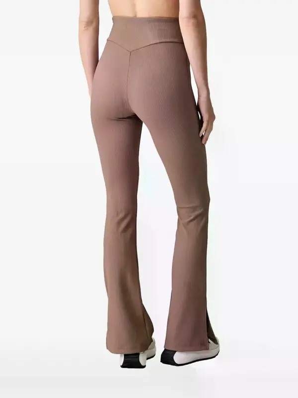 EA7 Ribbed-knit Flared Leggings