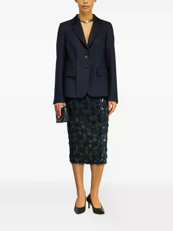 SEMICOUTURE Bindy Sequin-embellished Fringed Midi Skirt