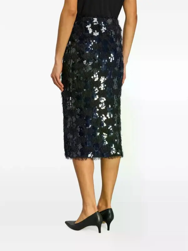 SEMICOUTURE Bindy Sequin-embellished Fringed Midi Skirt