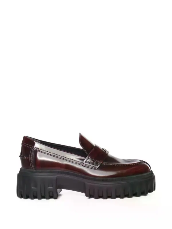 Hogan H700 Chunky-sole Leather Loafers - Red