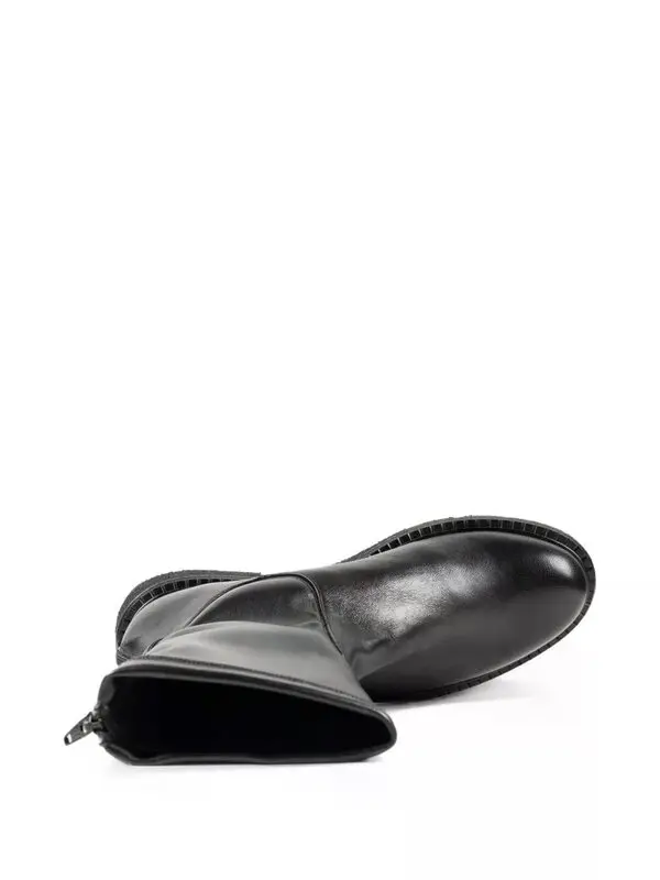 CHUCKIES Leather Rear-zip Ankle Boots