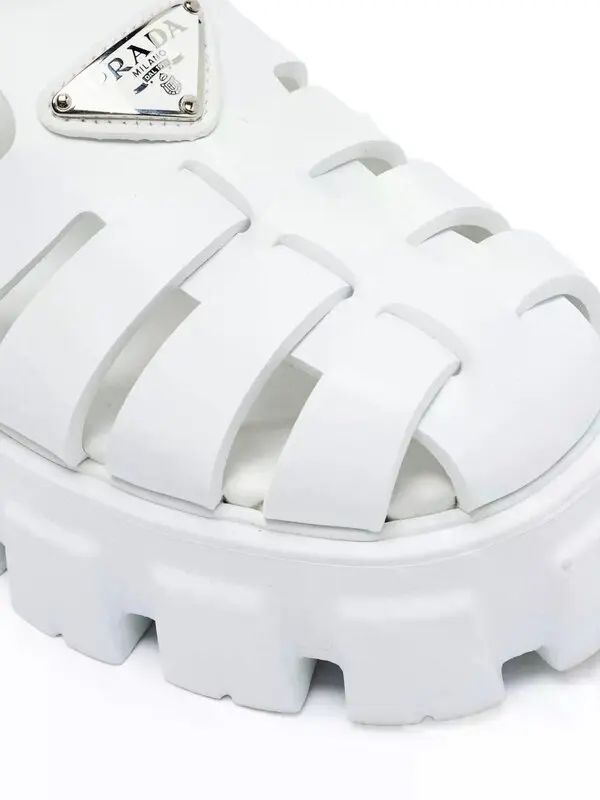 Prada Monolith Platform Sandals - White