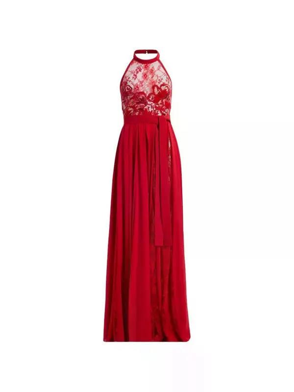 Elie Saab Lace-panelled Maxi Dress - Red