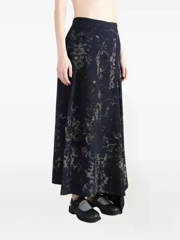 Y’s Damask-print Wrap Maxi Skirt