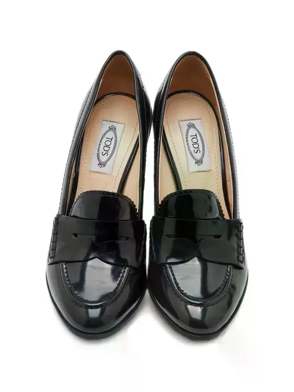TOD'S Leather Block-heel Loafer Pumps