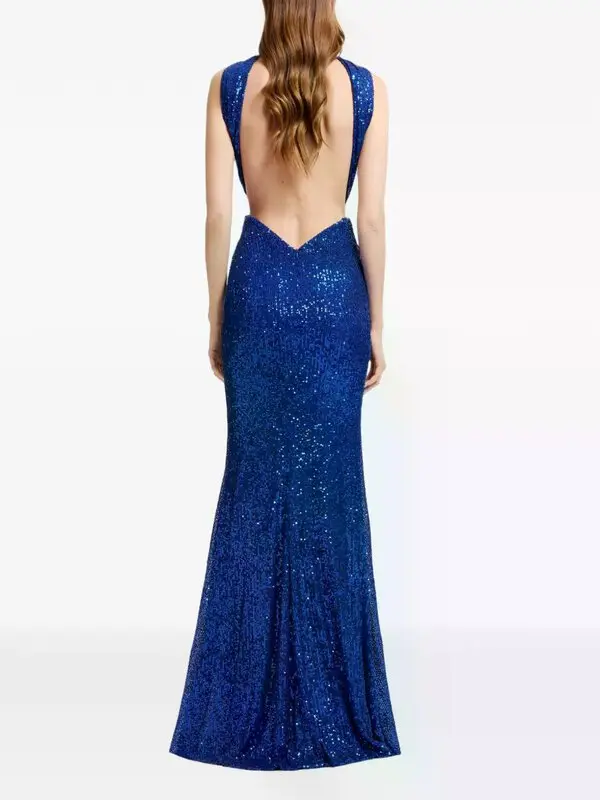 Elie Saab Sequin-embellished Halter-neck Maxi Dress