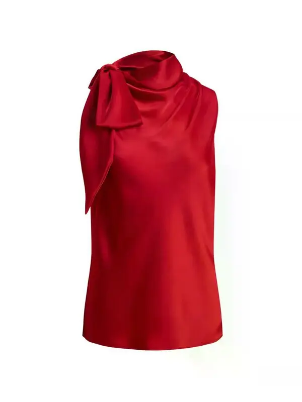 Ralph Lauren Tie-neck Sleeveless Blouse - Red