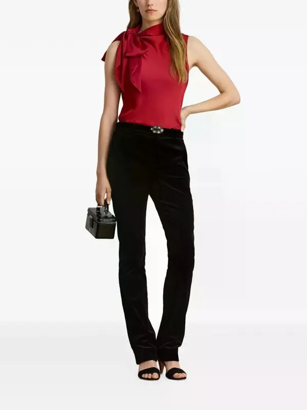 Ralph Lauren Tie-neck Sleeveless Blouse - Red