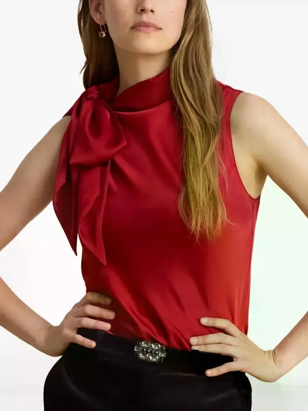 Ralph Lauren Tie-neck Sleeveless Blouse - Red