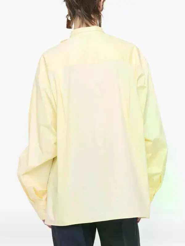 Plan C Asymmetric-fastening Tie-neck Shirt