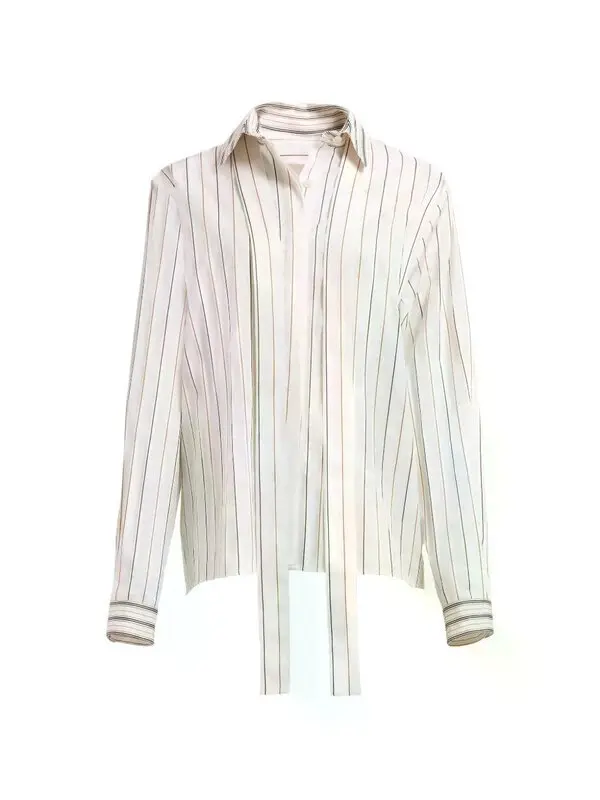 Elie Saab Striped Tie-neck Shirt