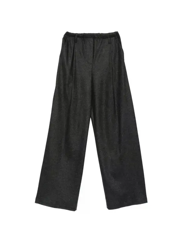 Liviana Conti Pleated Wide-leg Trousers - Grey