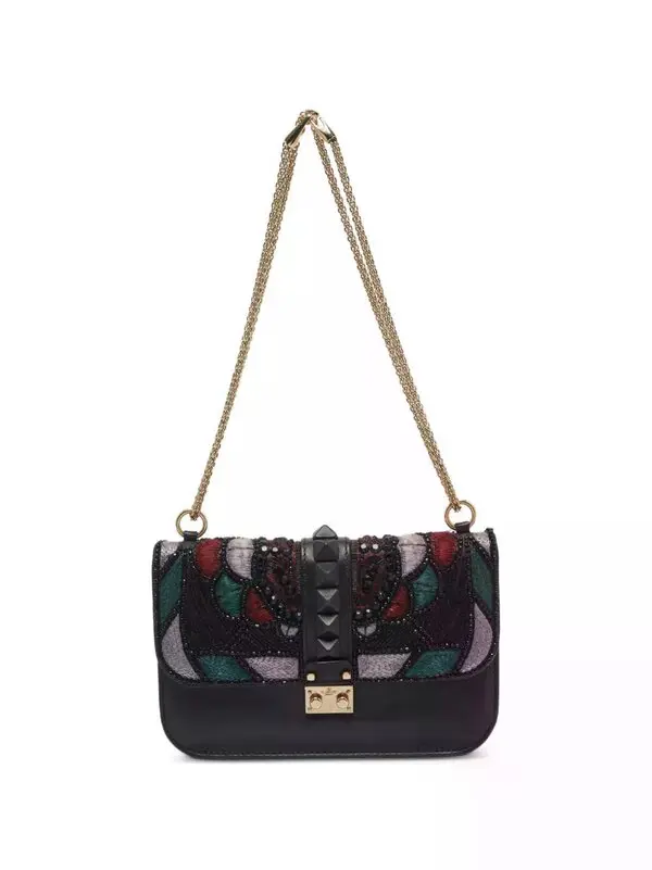 Valentino Garavani Rockstud Glam Lock Bead-embellished Shoulder Bag
