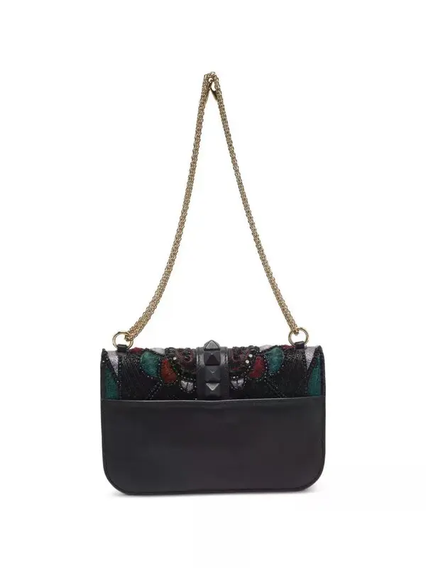 Valentino Garavani Rockstud Glam Lock Bead-embellished Shoulder Bag