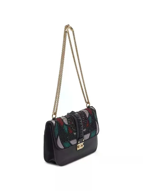 Valentino Garavani Rockstud Glam Lock Bead-embellished Shoulder Bag