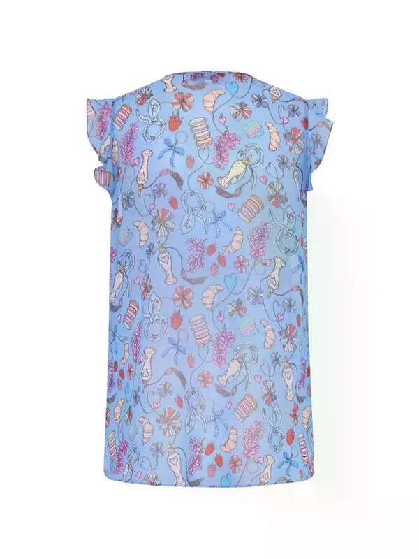MAISON COMMON Perfume-print Silk Blouse