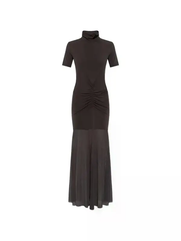 GESTUZ Gzmarti Ruched Maxi Dress - Brown