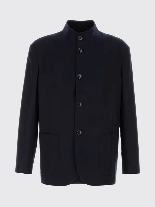 Giorgio Armani Slim Fit Single-breasted Virgin Wool Blazer With High Collar