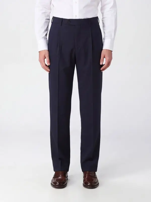Giorgio Armani Straight-leg Virgin Wool Tailored Trousers With Pleats