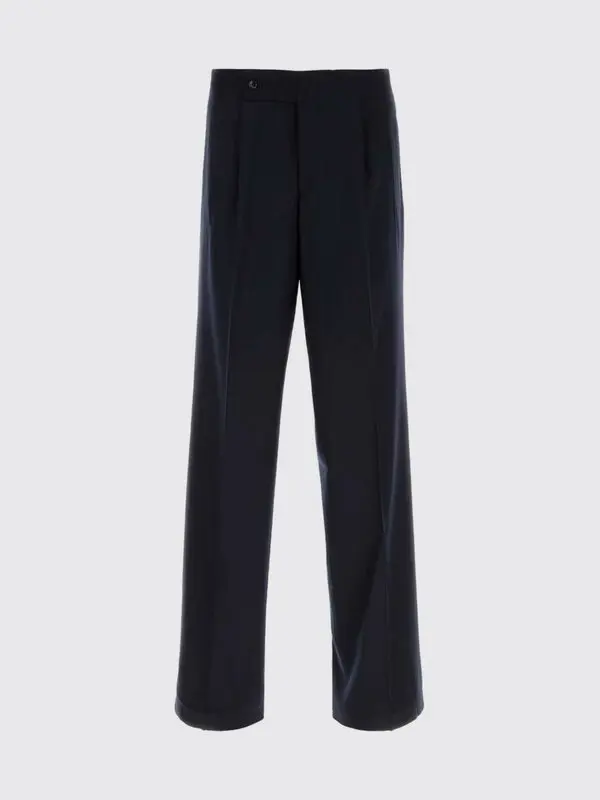 Giorgio Armani Straight-leg Virgin Wool Tailored Trousers With Pleats