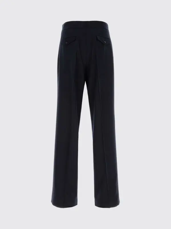 Giorgio Armani Straight-leg Virgin Wool Tailored Trousers With Pleats