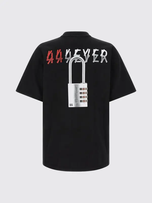 44 LABEL GROUP Cotton T-shirt With Contrasting Graphic Print And Dropped Shoulders