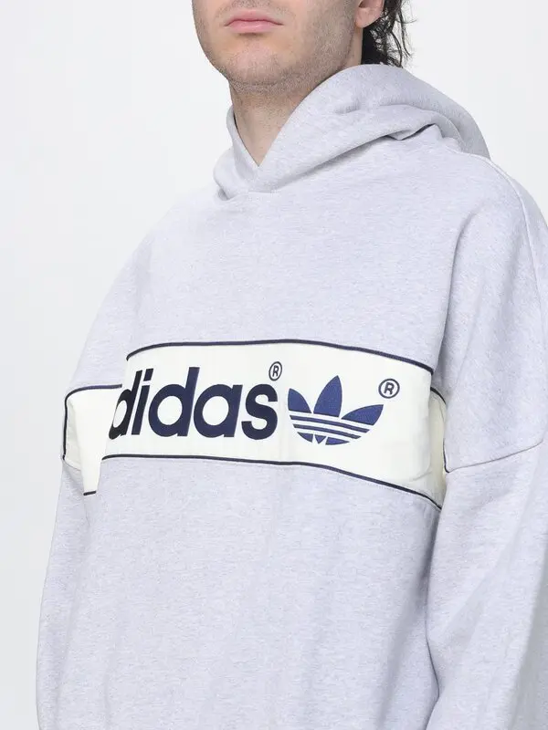 ADIDAS ORIGINALS Relaxed Fit Cotton-blend Hoodie With Contrast Logo